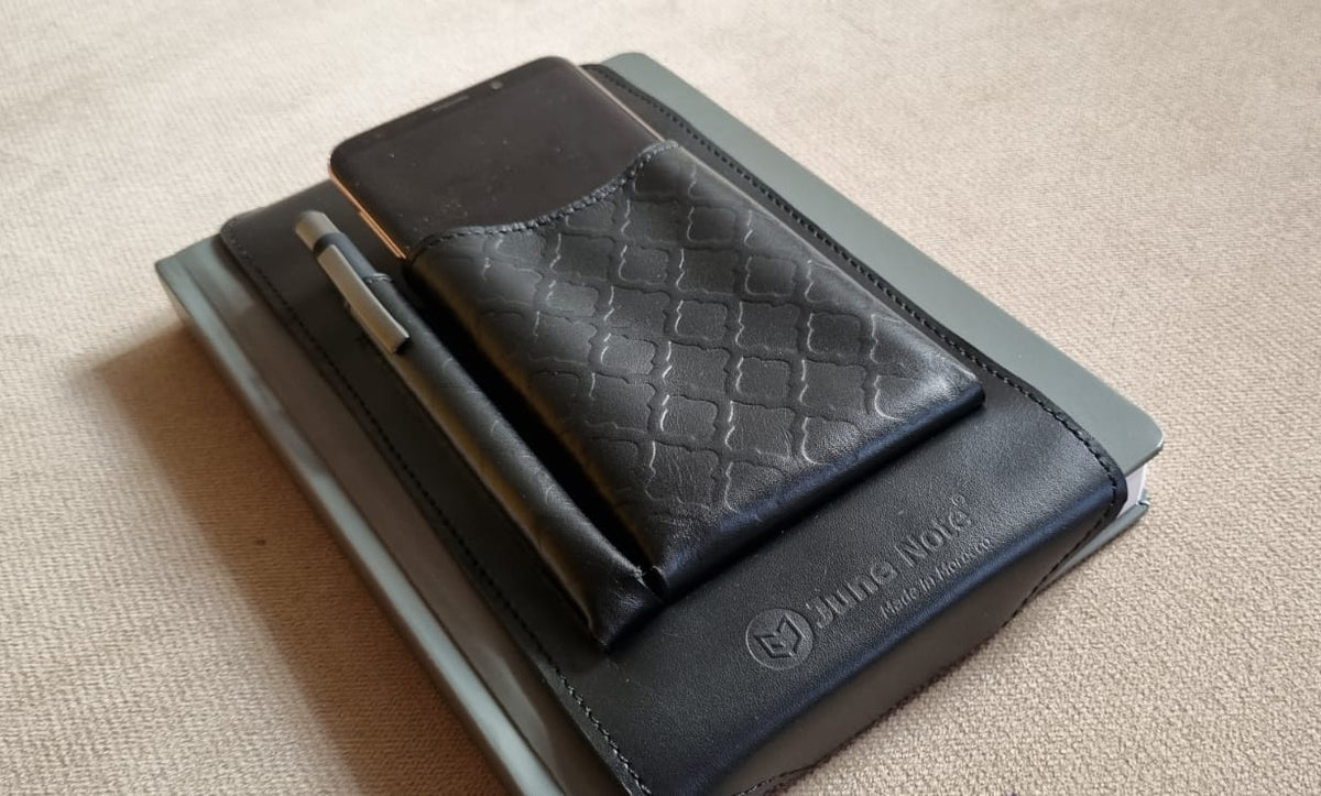 Phone and pen Leather Case - Origins Collection – June Note